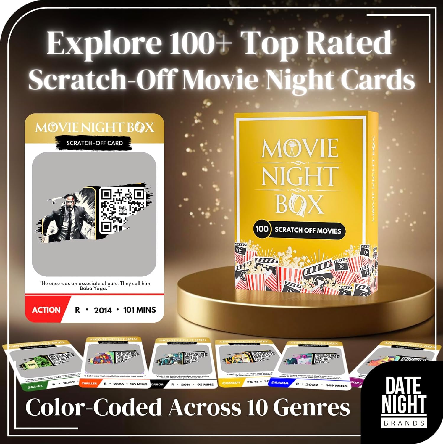 Movie Night Box: Top 100 Scratch-Off Movies & Hidden Gems – Date Night ...